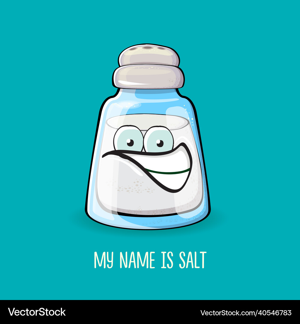 Cute cartoon salt shaker with smiling faces Vector Image