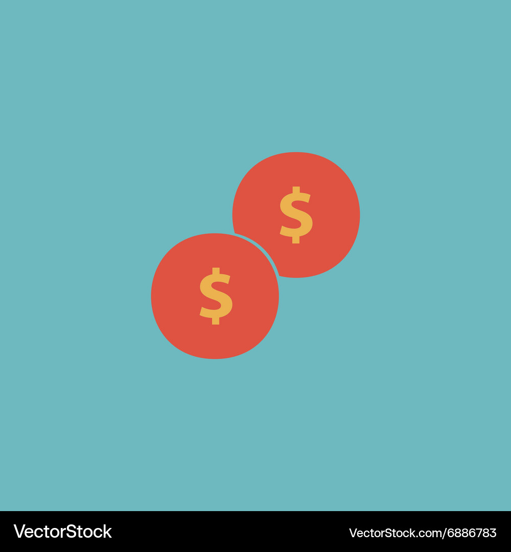 Dollars money coin icon Royalty Free Vector Image