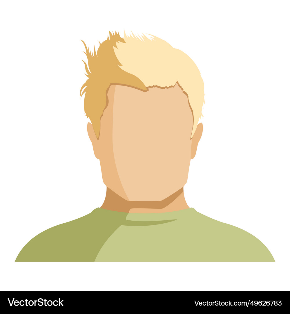 Flat man avatar no face with hairstyle Royalty Free Vector