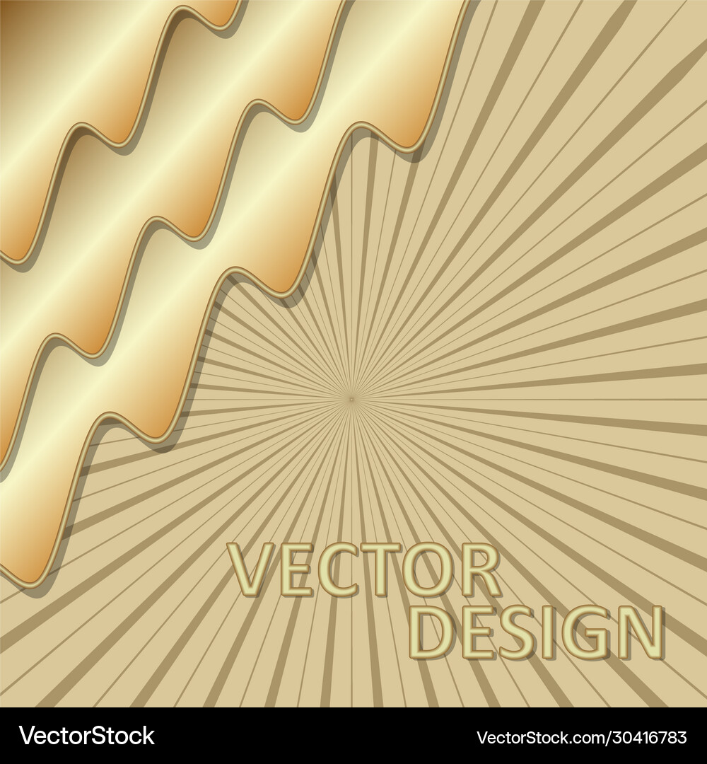 Gold 3d design background template with golden Vector Image