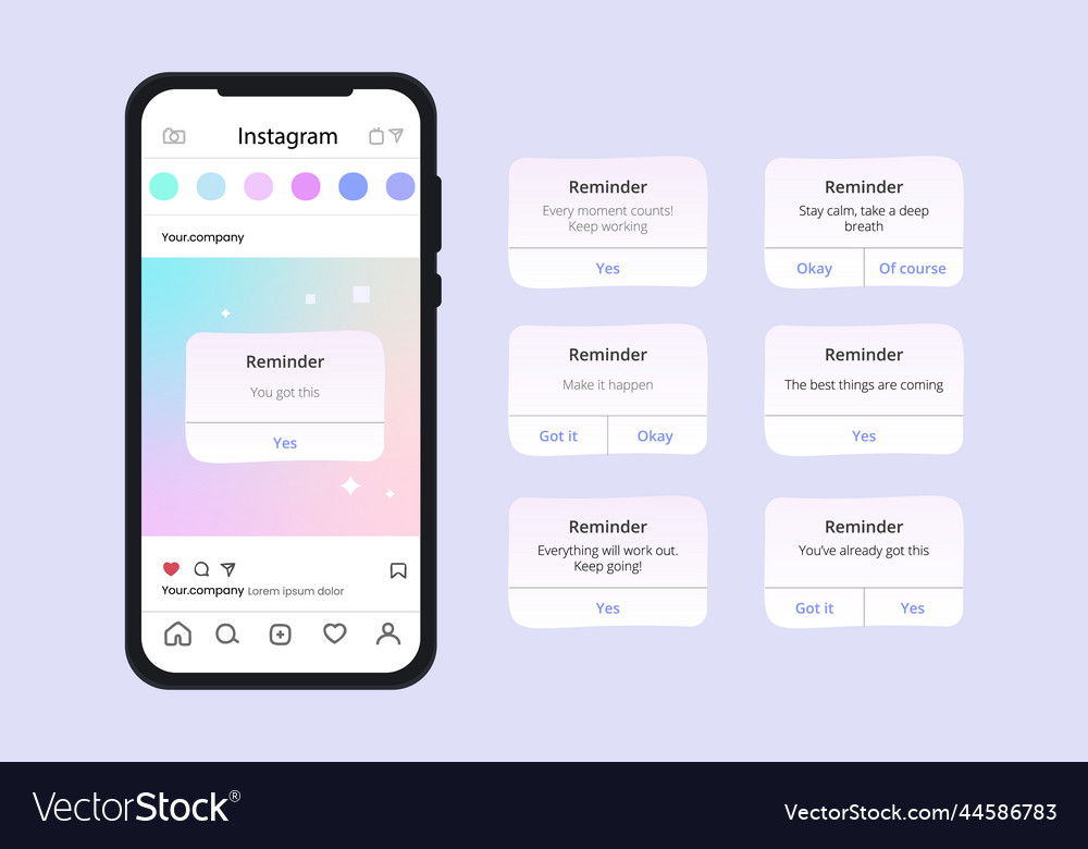 Gradient reminder template design Royalty Free Vector Image