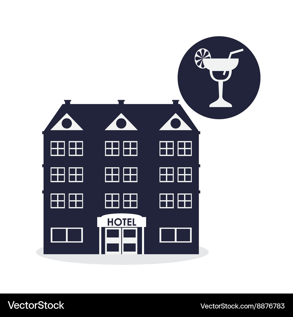 Hotel design travel icon isolated and flat Vector Image