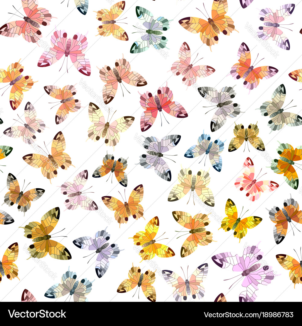 Seamless background of butterfly Royalty Free Vector Image