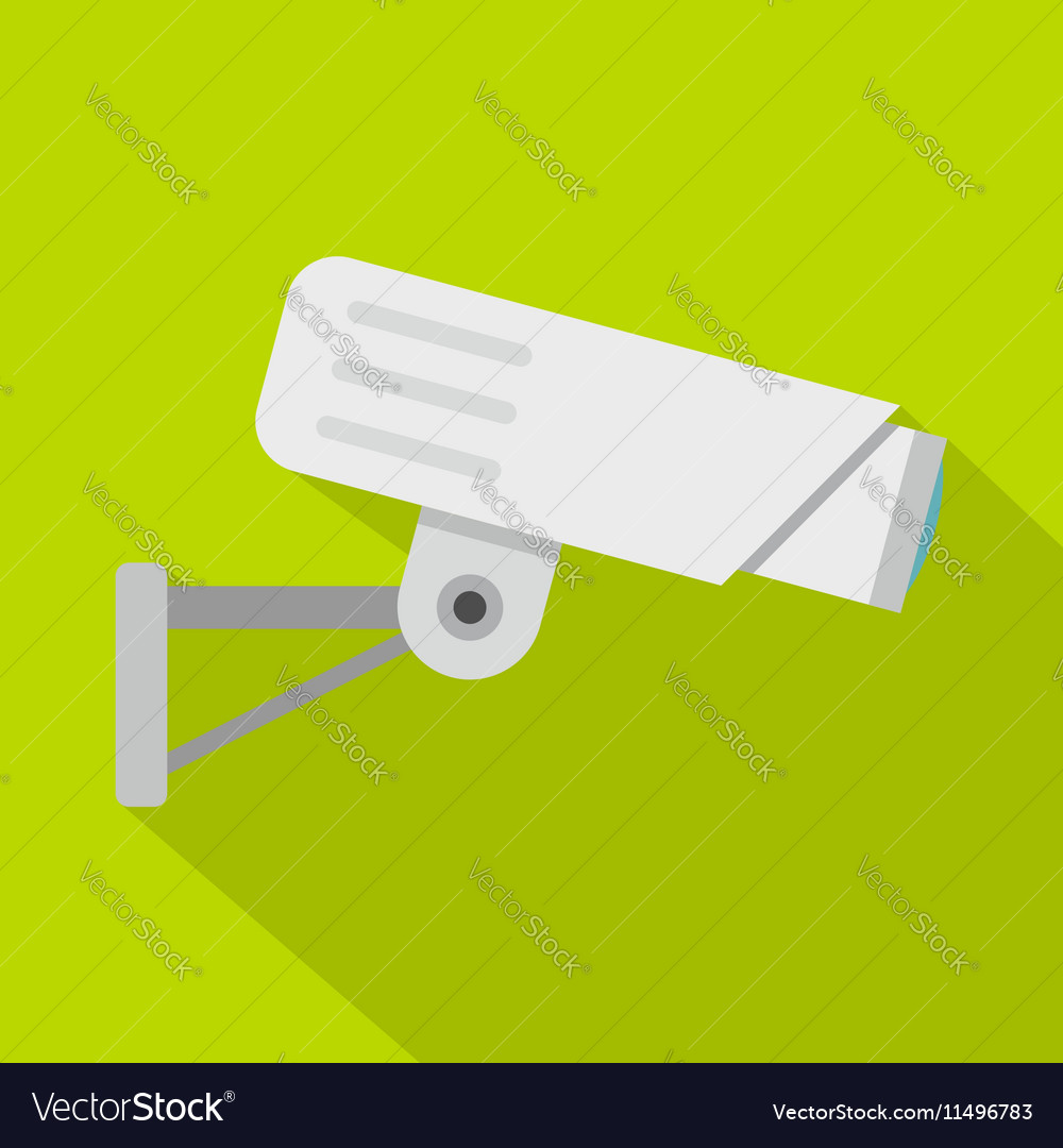 Security camera icon flat style Royalty Free Vector Image
