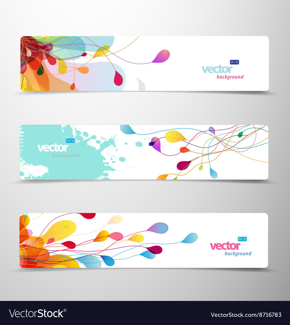 Set of abstract colorful web headers Royalty Free Vector