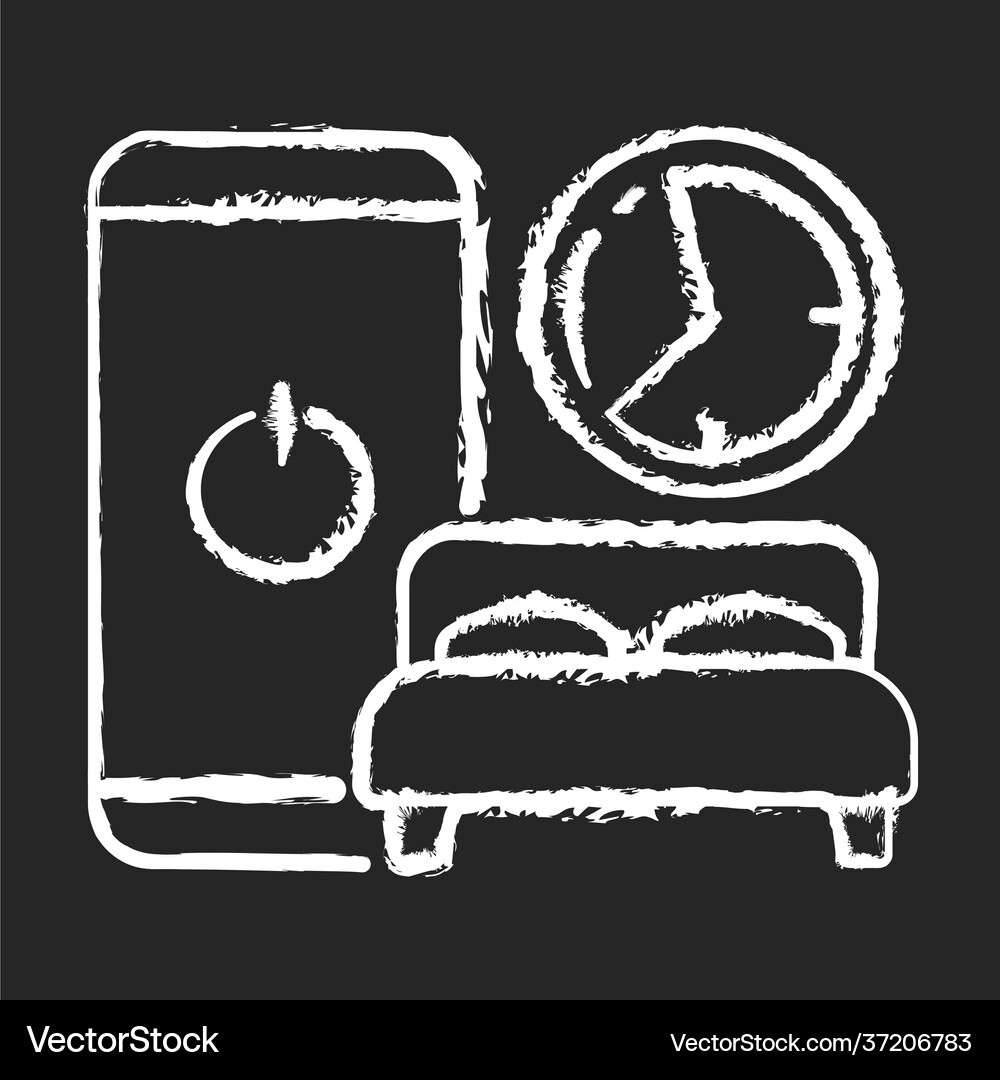 Sleep hygiene chalk white icon on black background