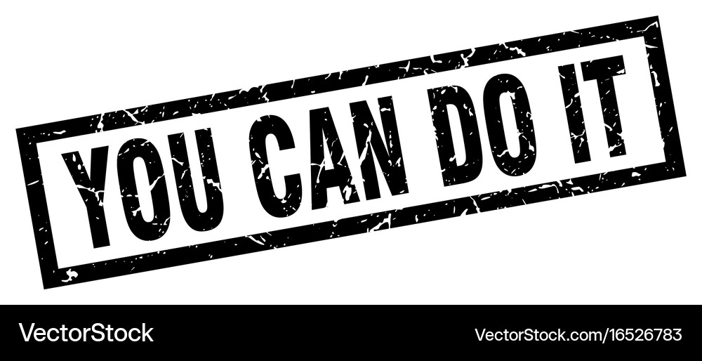 Square grunge black you can do it stamp Royalty Free Vector