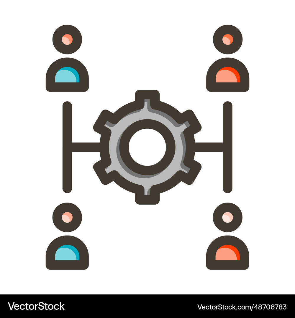 User engagement thick line filled colors icon Vector Image
