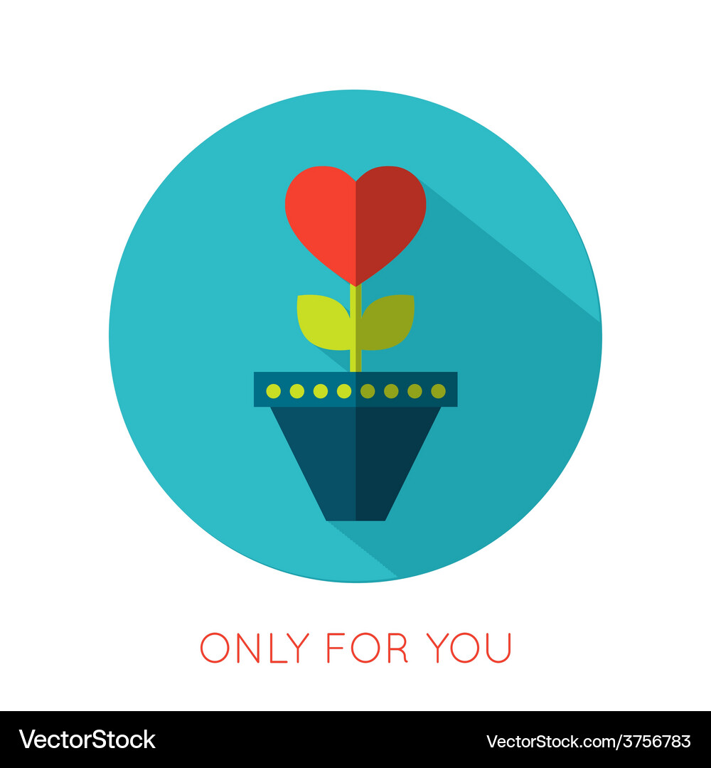 Valentines day flat isolated icon only for you Vector Image