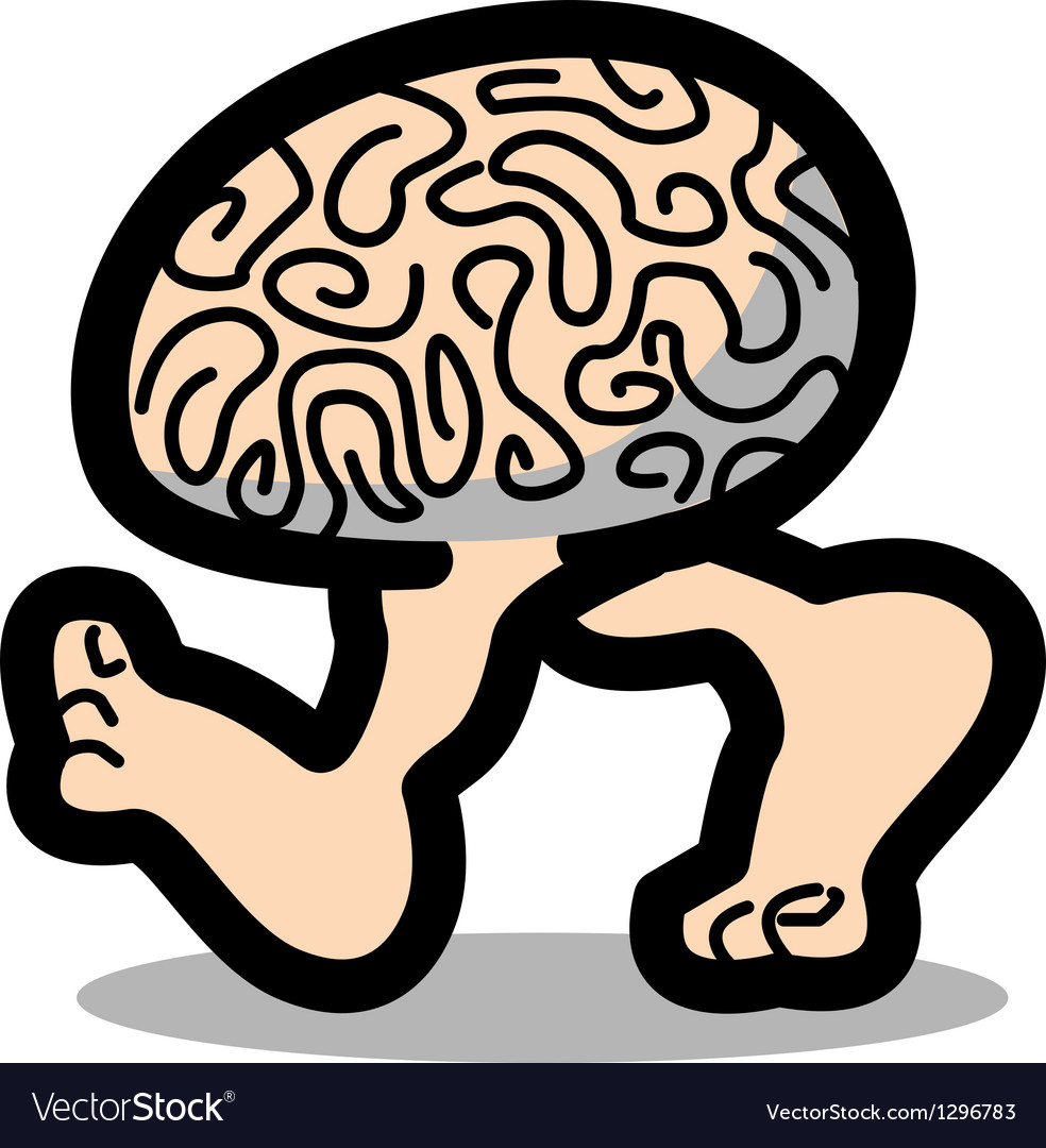 Walking brain Royalty Free Vector Image - VectorStock