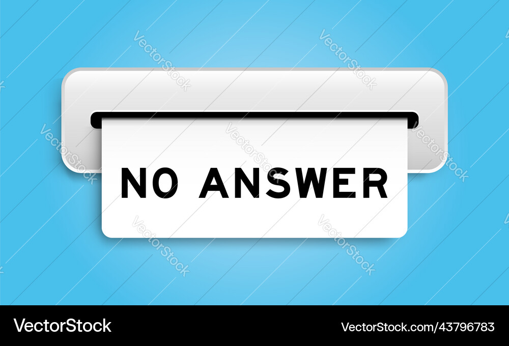 White coupon banner with word no answer from Vector Image