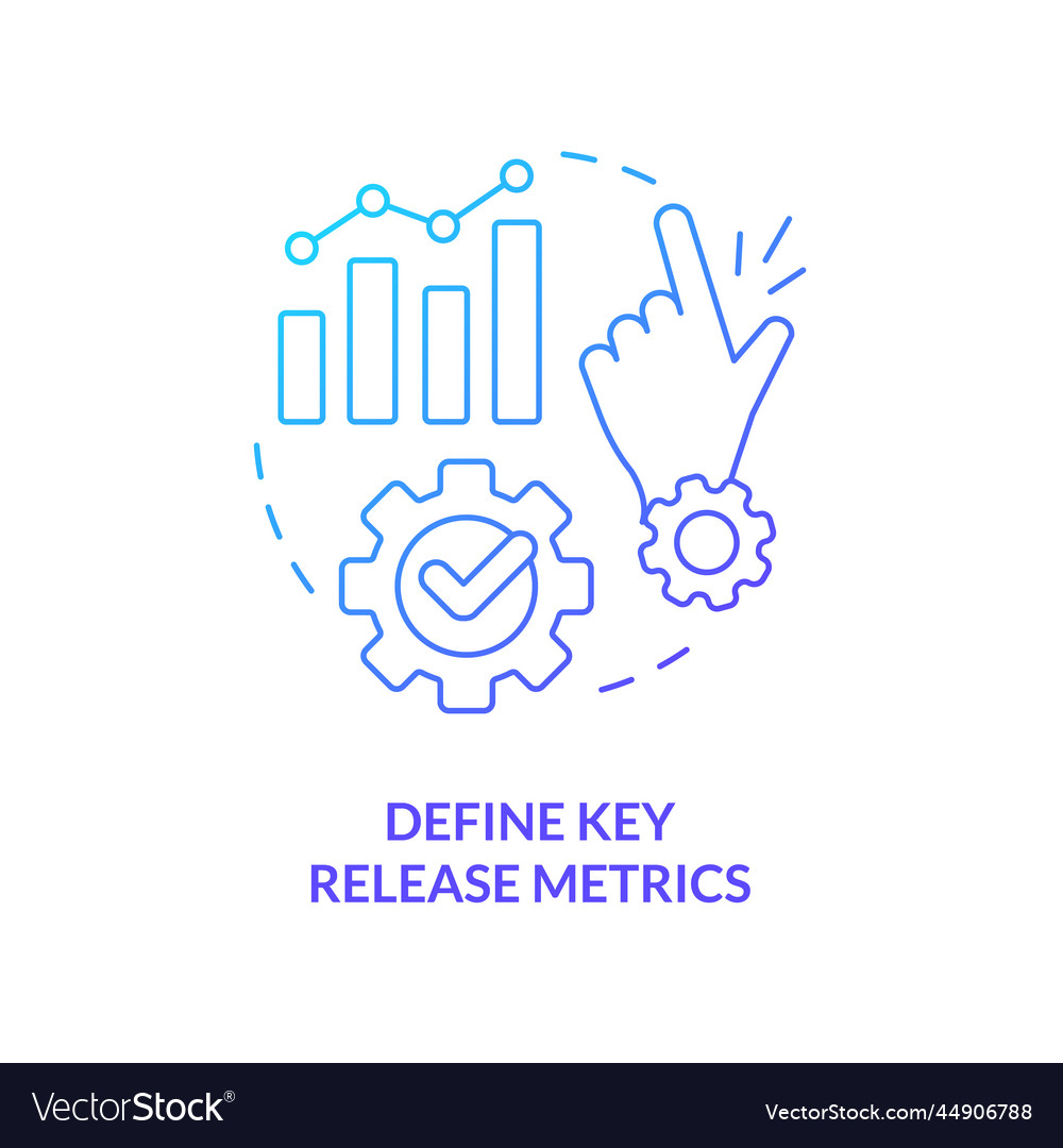Define key metrics blue gradient concept icon Vector Image