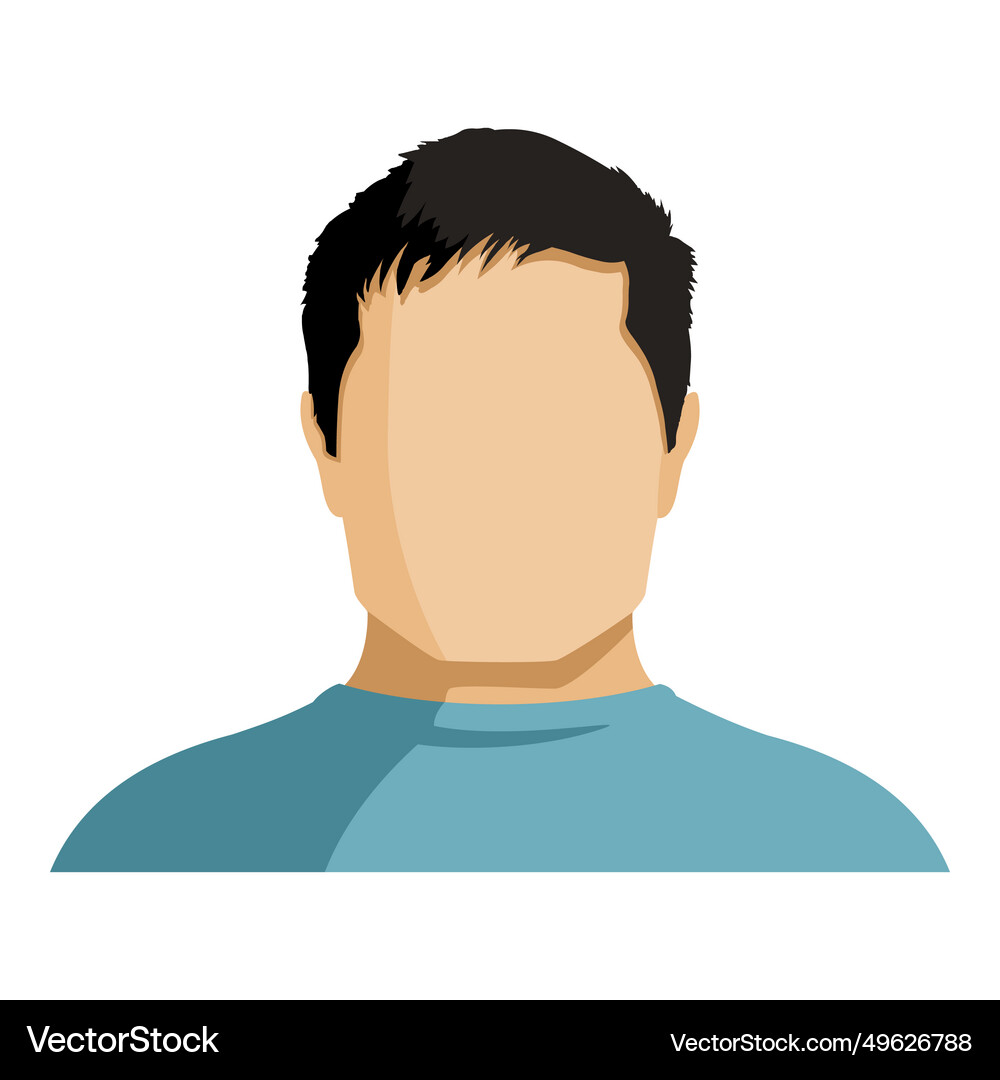 Flat man avatar no face with hairstyle Royalty Free Vector