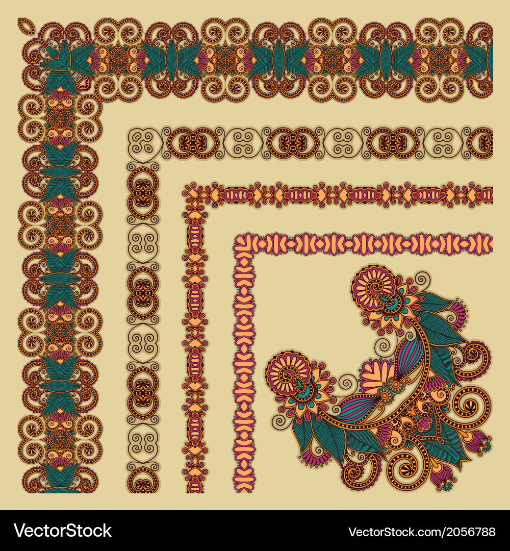 Floral vintage frame design set Royalty Free Vector Image