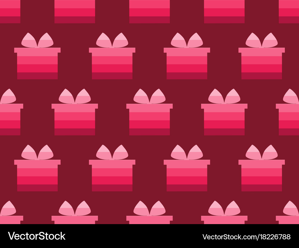 Gift box seamless pattern shades of red Royalty Free Vector