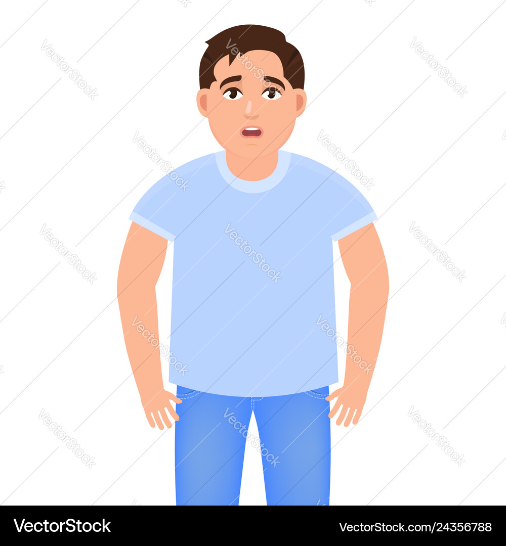 Guy has poor health the man has something Vector Image