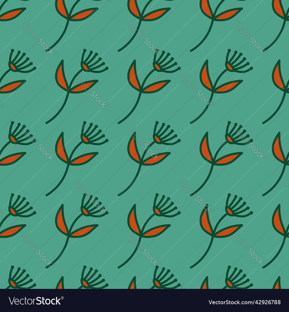 Hand drawn simple cute flower seamless pattern Vector Image