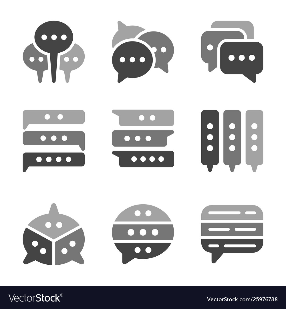 Speech bubble icon set Royalty Free Vector Image Speech bubble icon set Royalty Free Vector Image