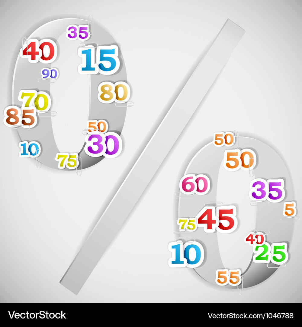 Stapled sale discounts numbers Royalty Free Vector Image