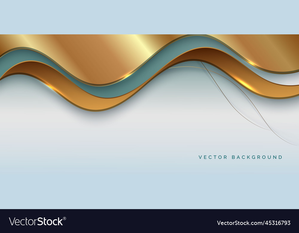 Abstract luxury 3d background gold elegant line Vector Image