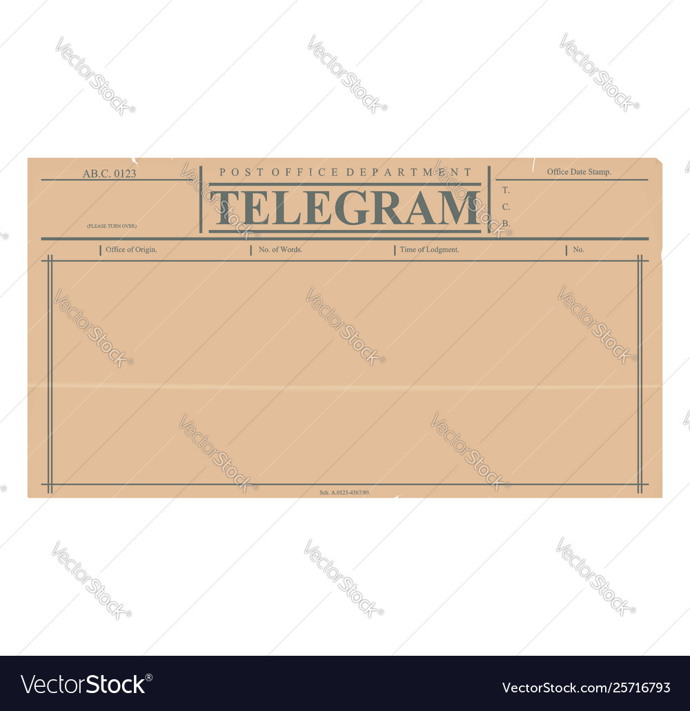Antique Telegram Template Royalty Free Vector Image