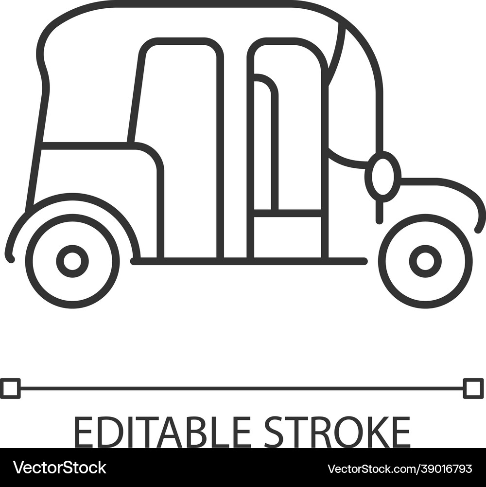 Auto rickshaw linear icon Royalty Free Vector Image