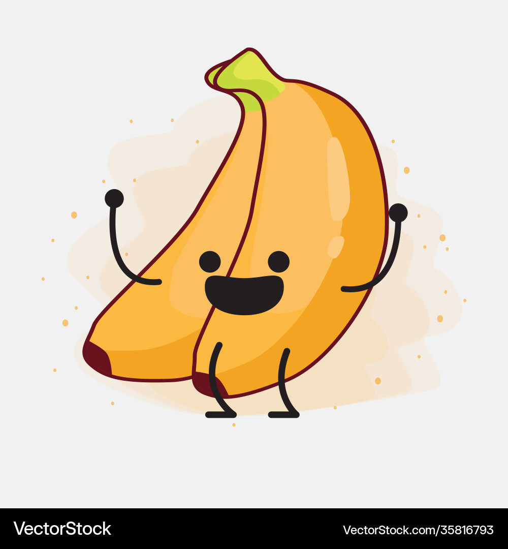 Cute banana fruit character Royalty Free Vector Image