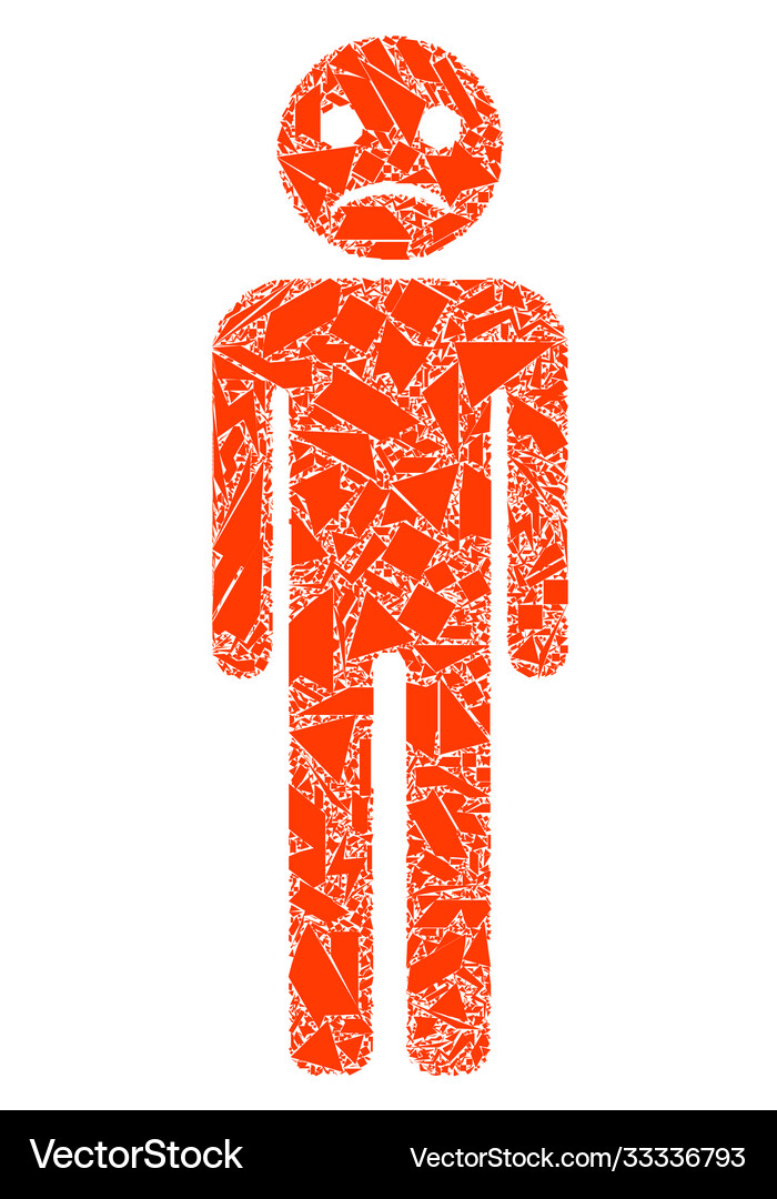Debris mosaic sad person icon Royalty Free Vector Image
