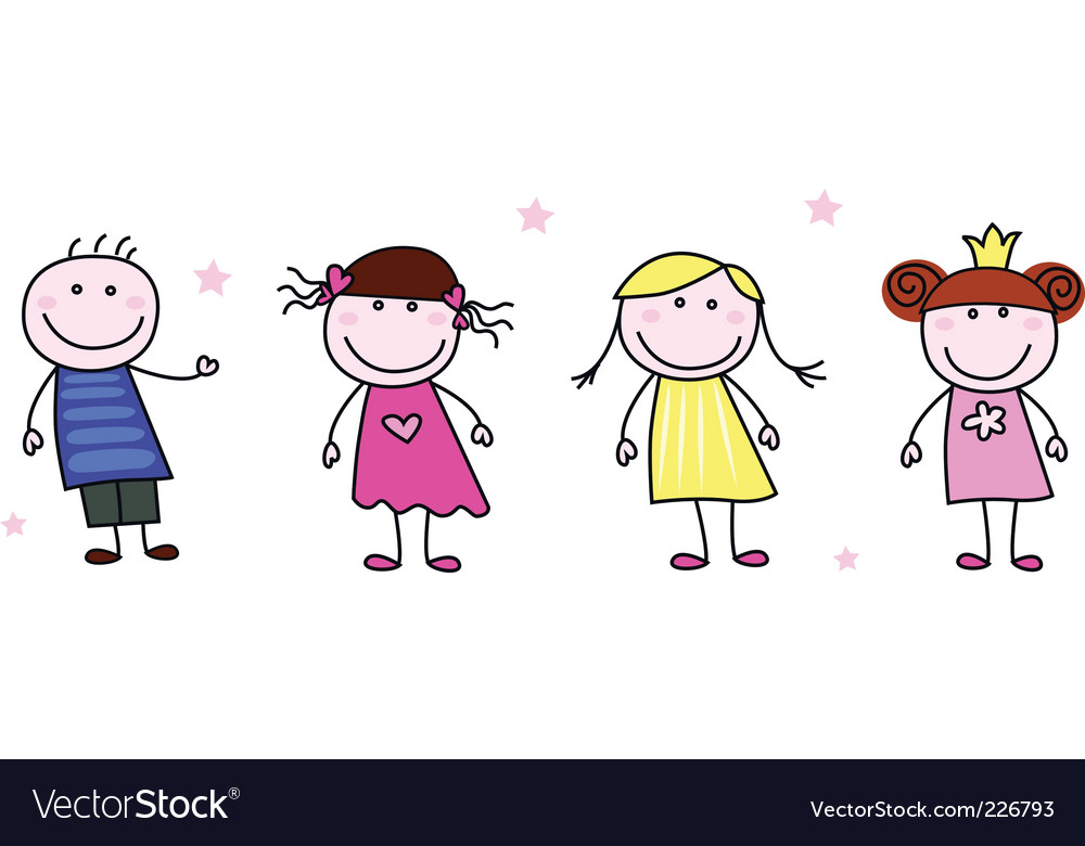 Doodle children Royalty Free Vector Image - VectorStock