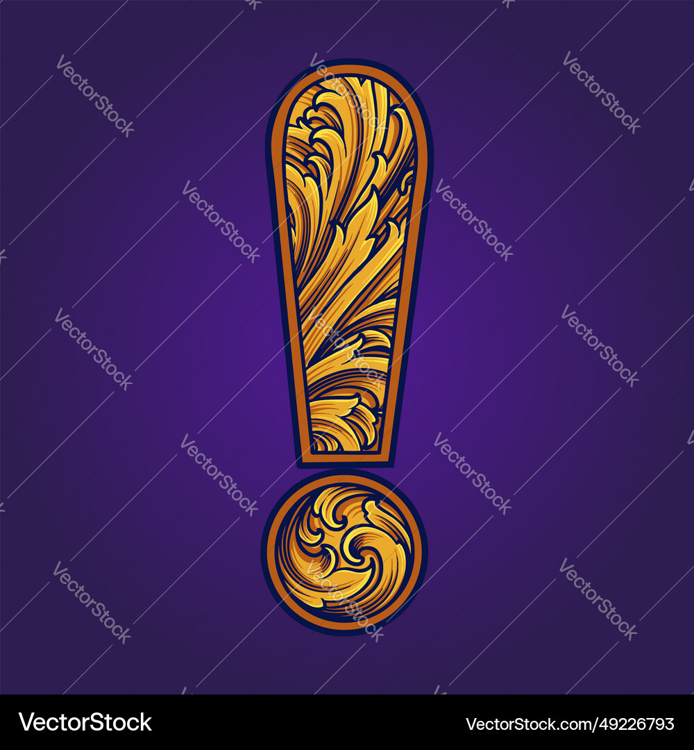 Elegant lettering vintage exclamation mark Vector Image
