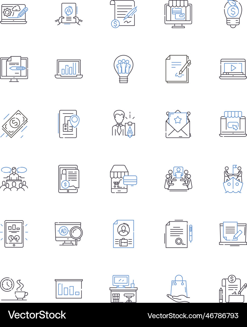 Enterprise governance line icons collection Vector Image