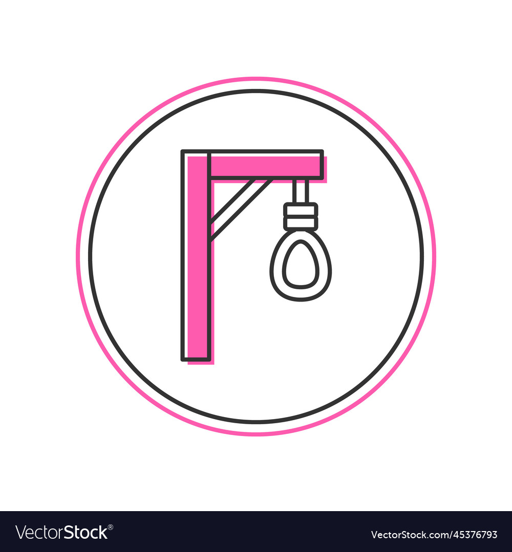 Filled outline gallows rope loop hanging icon Vector Image