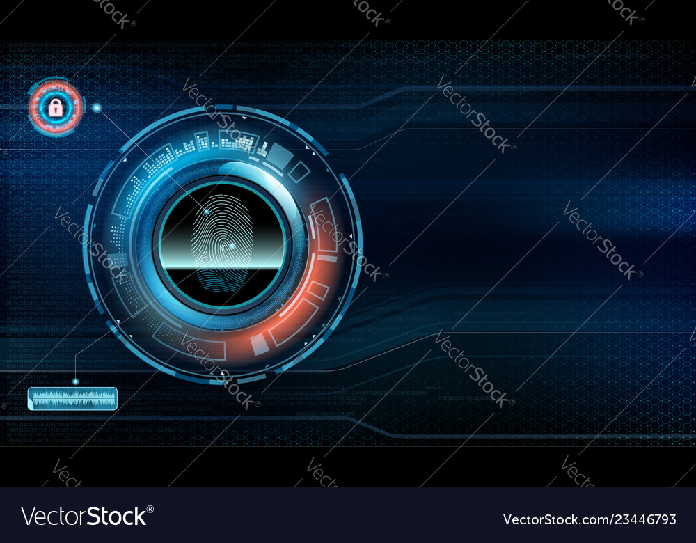 Fingerprint scan technology user interface Vector Image