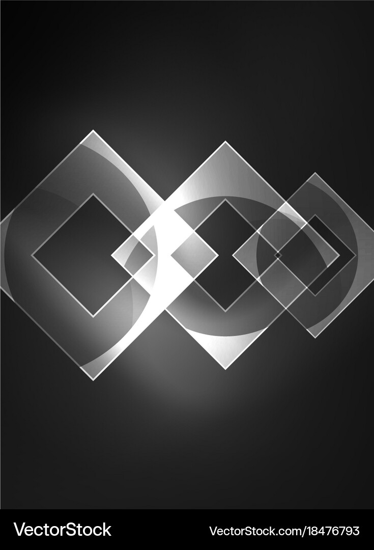 Glowing squares in the dark digital abstract Vector Image