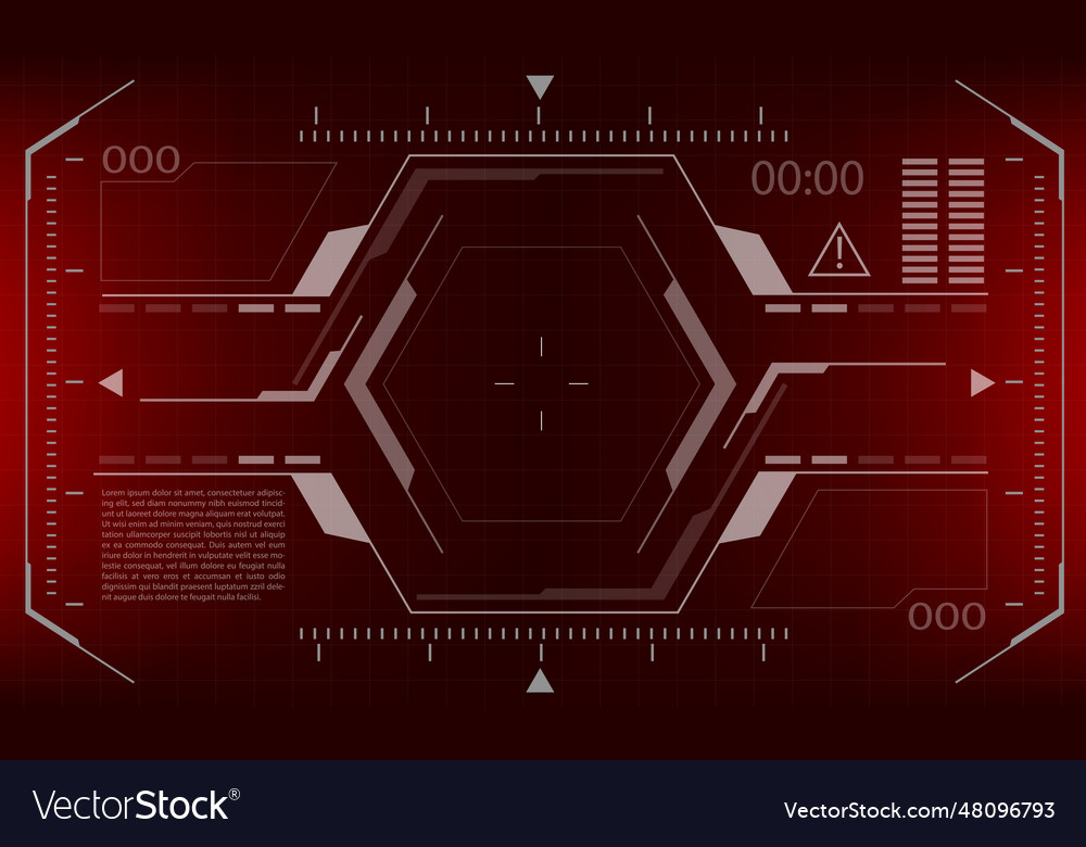 Hud sci-fi interface screen view red danger Vector Image