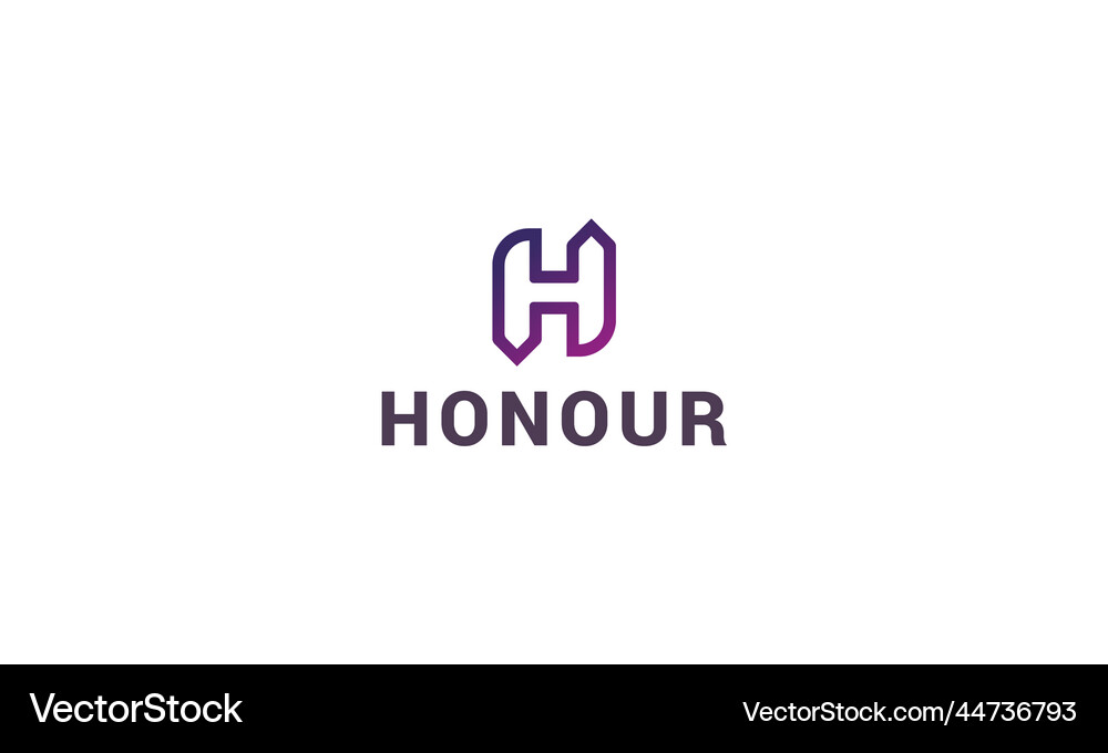 Letter h minimal technological simple logo Vector Image