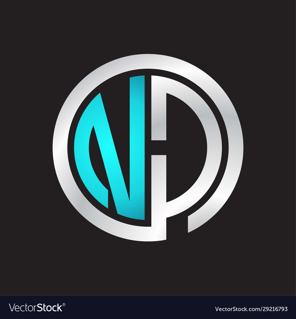 Nd initial logo linked circle monogram Royalty Free Vector