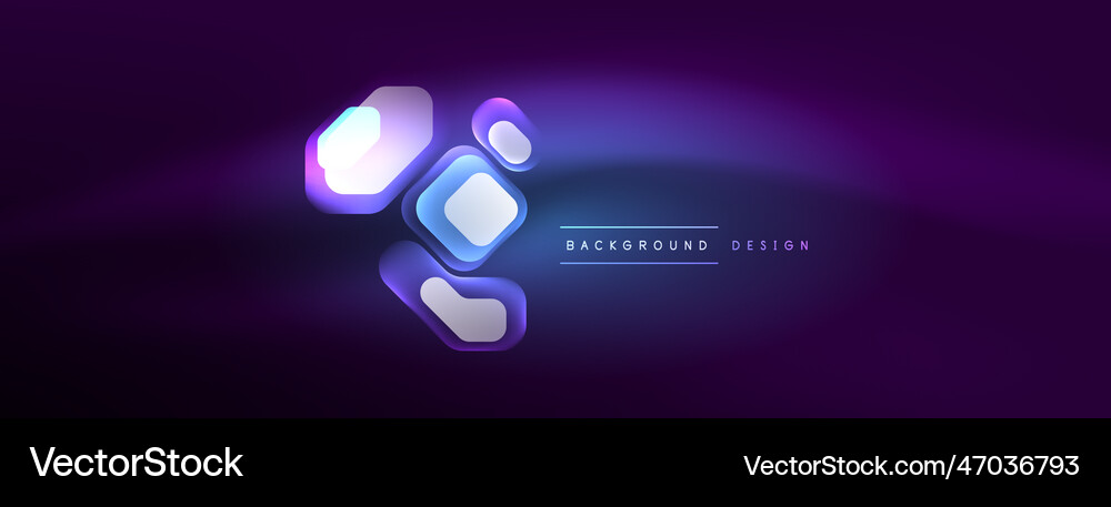 Neon lines squares and round shapes abstract Vector Image