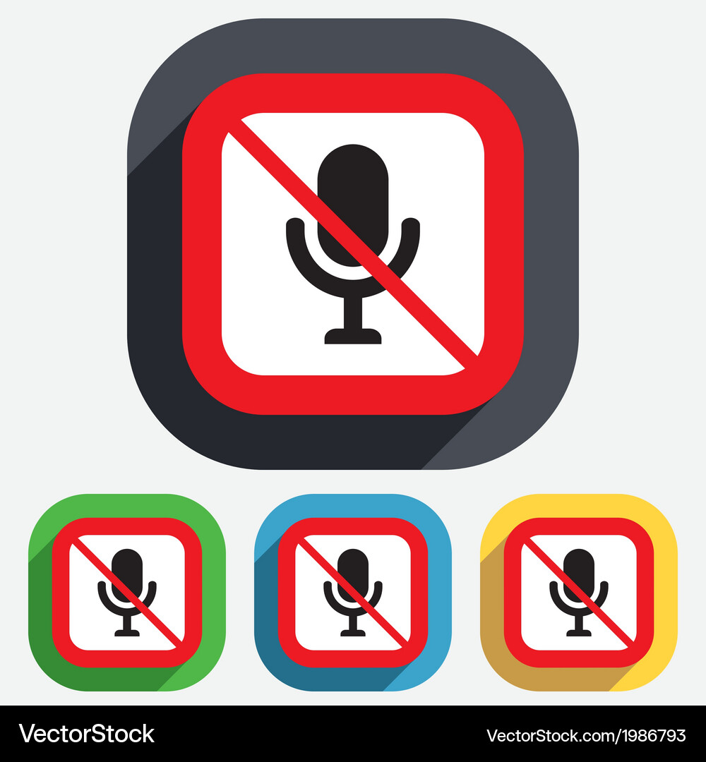 No microphone icon speaker symbol live music Vector Image