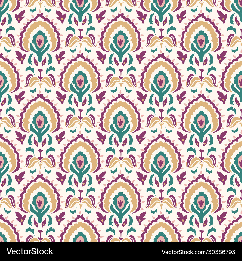 Old indian arabesque paisley buta leaf seamless Vector Image