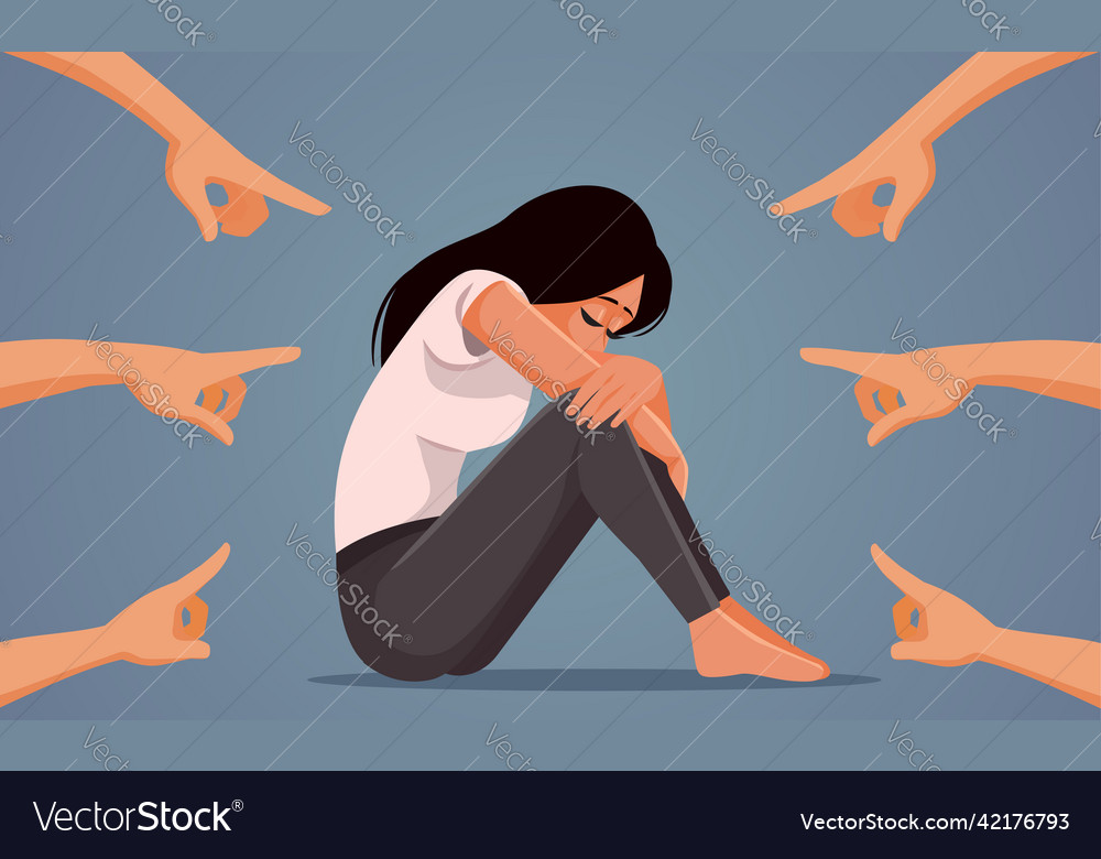 Society Wrongly Blaming The Victim Concept Vector Image