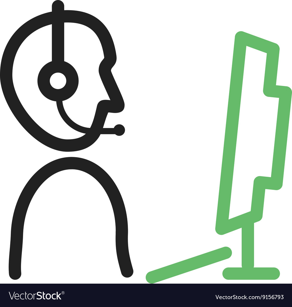 Support agent working Royalty Free Vector Image