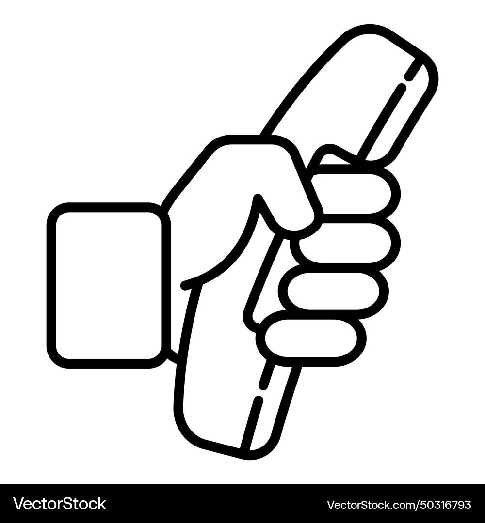 Telephone receiver in hand flat icon isolated Vector Image