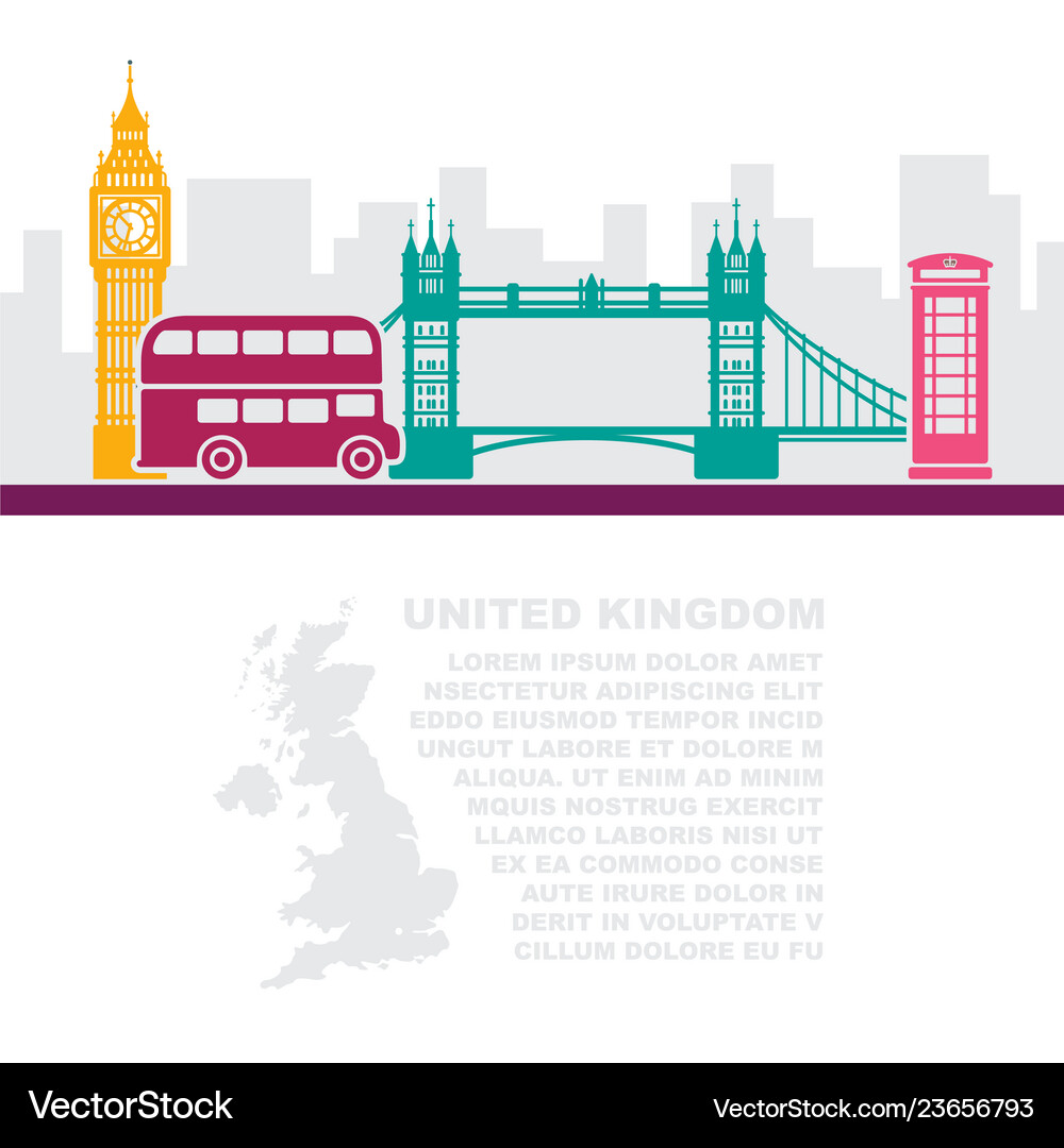 Template leaflets with a map of great britain and Vector Image