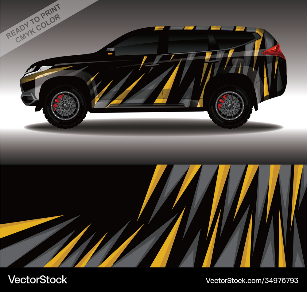 Wrap car decal design custom livery race rally Vector Image