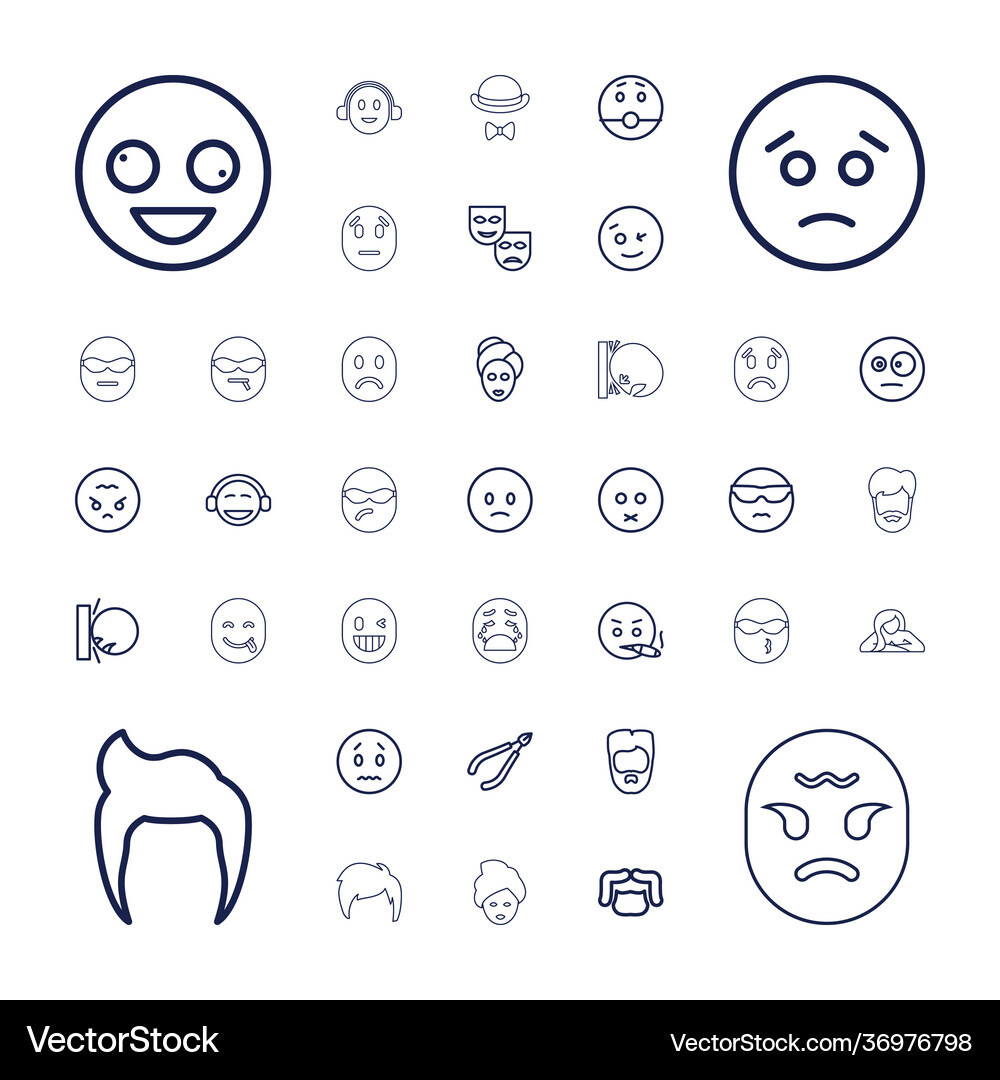 37 facial icons Royalty Free Vector Image - VectorStock