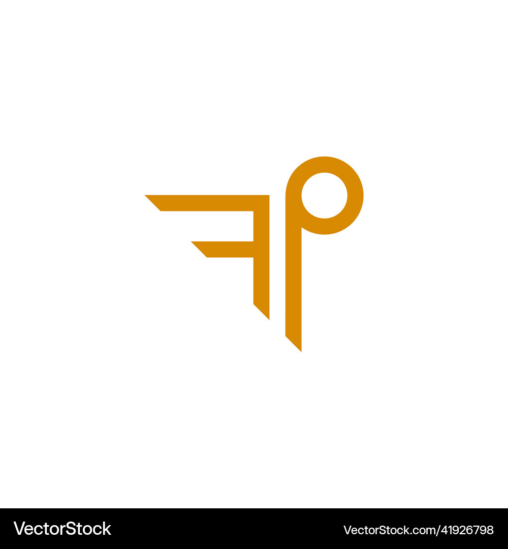 Abstract letter p wings shape geometric simple Vector Image
