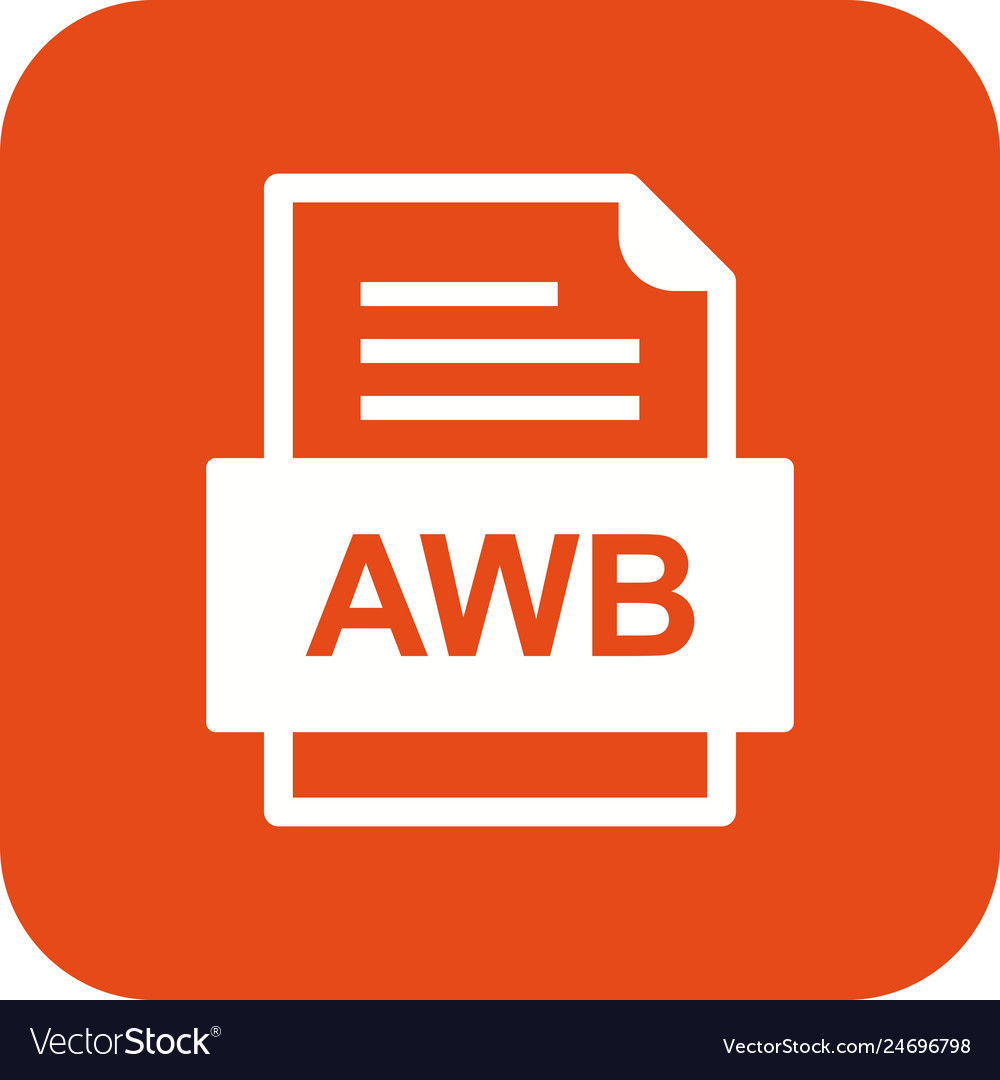 Awb file document icon Royalty Free Vector Image