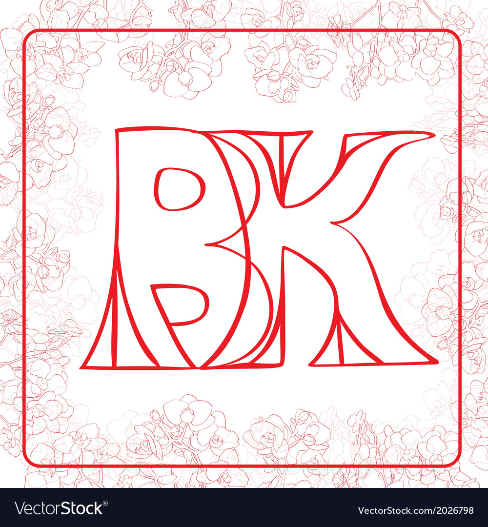 Bk monogram Royalty Free Vector Image - VectorStock