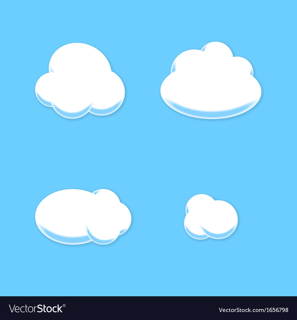 Comic cloud set cartoon style Royalty Free Vector Image